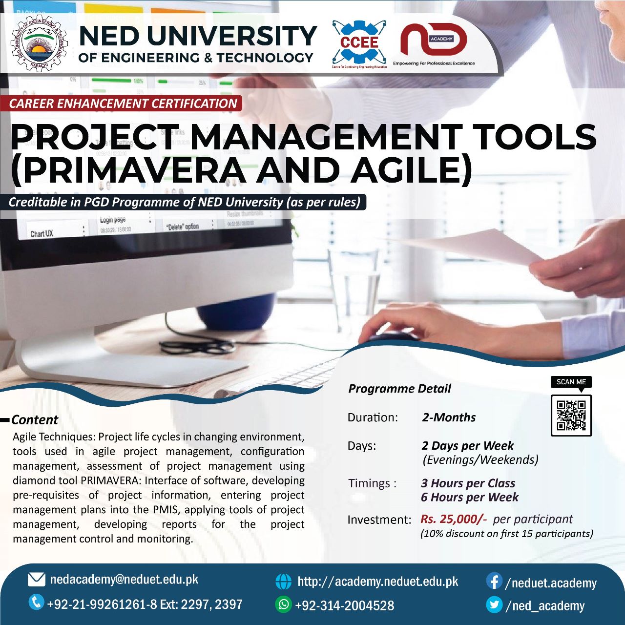 Project Management Tools (PRIMAVERA and AGILE) | NED Academy - CCEE | CMPP | PTMC
